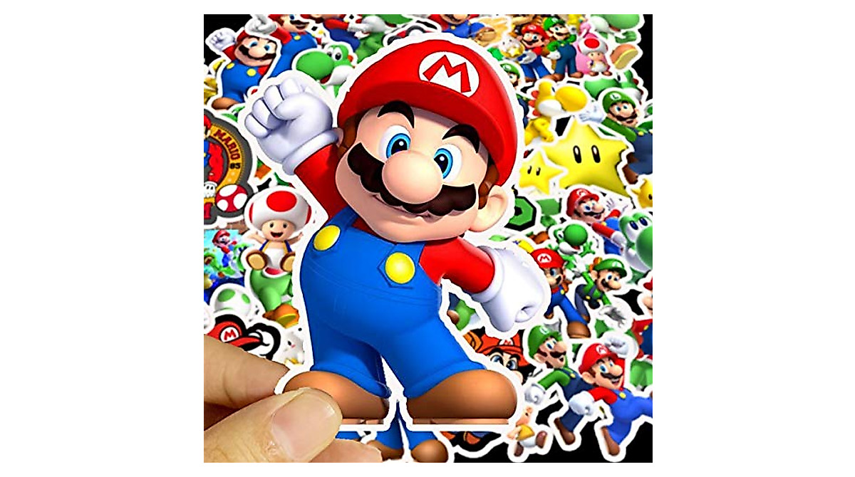 Super Mario Bros Stickers 50 Pack Waterproof Vinyl for Laptops & Bottles