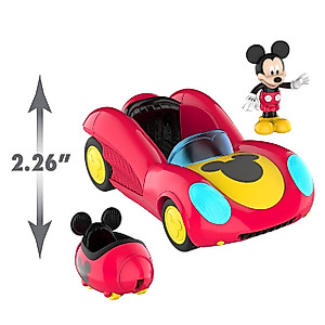 Disney Junior Mickey Mouse Funhouse Transforming Vehicle, Mickey Mouse, Red Toy Car, Preschool, Officially Licensed Kids Toys for Ages 3 Up by Just Play