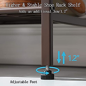 SONGMICS 4-Tier Shoe Rack and 8-Tier Storage Rack Bundle, Shoe Organizer, Sturdy Narrow Shoe Shelf, Adjustable Feet, Vertical Shoes Rack Tower for Entryway, Bronze ULMR067A01 and ULMR028A01