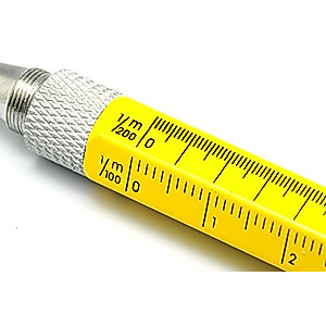 Screwdriver Pen Pocket Multi-Tool By EdgeWorks – Multi-Functional & Sturdy Aluminum DIY Tool, With Screwdriver, Stylus, Bubble Level, Ruler & Phillips Flathead Bit, Unique Gift Idea - Yellow