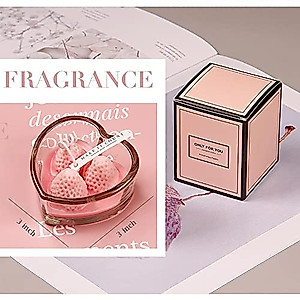 Scented Candles Gifts for Women, Strawberry Shaped Rose Scent Heart Candles Pink Candles Decorative Candles, Gifts for Women Mother's Day Birthday Wedding Anniversary, Home Decor Soy Candles Non-Toxic