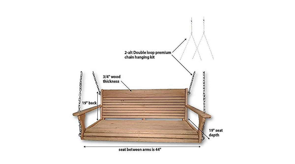Wood Tree Swings Cypress Porch Swing - Handcrafted USA Made Outdoor Seat