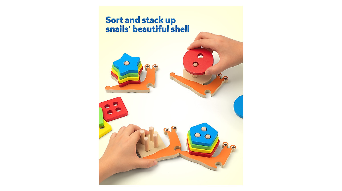 Coogam Montessori Shape Sorting Toy for Toddlers