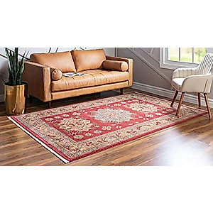 Unique Loom Sahand Collection Traditional Geometric Classic Red Area Rug (7' 0 x 10' 0)