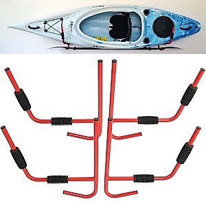 Tengchang 2 Pair Wall Mount Kayak Storage Rack Surfboard Steel Ladder Canoe Folding Hanger