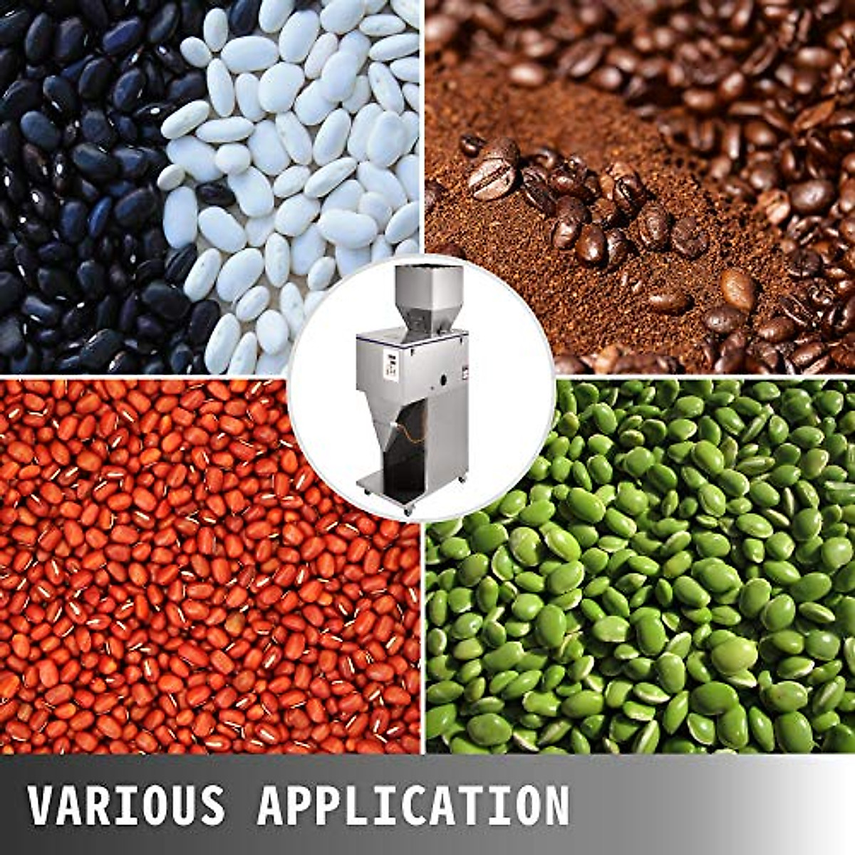 VEVOR 2000g Filler 10-15 bag/min, Full Automatic Particle 18 cm Film Width, Powder Weighing Filling Machine for Industries, Silver