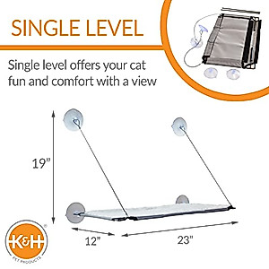 K&H PET PRODUCTS Window Lounger Cat Perch Natural 12 X 23 Inches