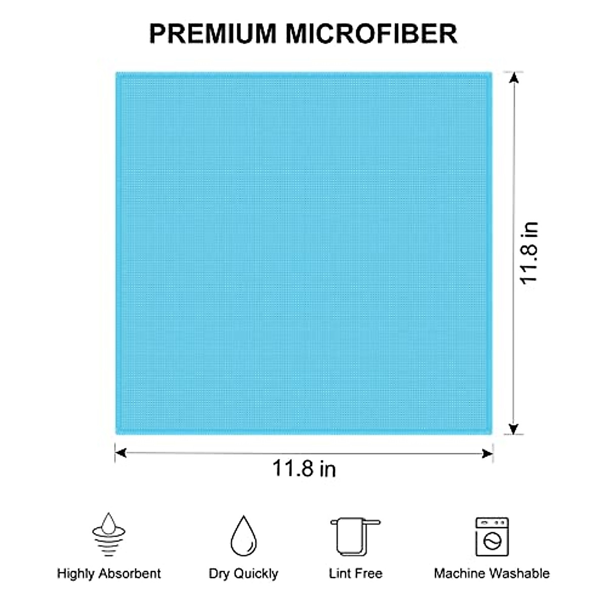 SetSail Microfiber Towel, 12 Pack Reusable and Washable Microfiber Cleaning Cloth Highly Absorbent Lint-Free Dish Towels for Kitchen, Bathroom, House, 11.8" x 11.8"(Red/Blue)