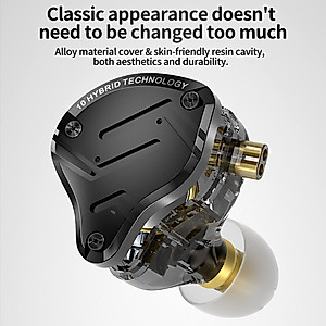 KZ ZS10 Pro X Gaming Earbuds, KZ in Ear Monitor,Upgraded 4BA 1DD KZ in Ear Monitor Headphone Multi Driver in Ear IEM Earphone with Silver-Plated Recessed 2Pin Cable for Audiophile (Dark, with Mic)