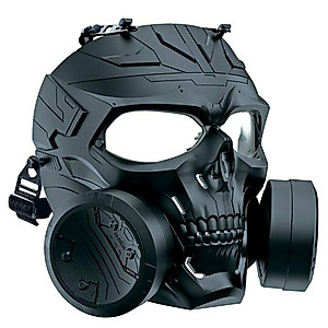 M10 Airsoft Protective Gas Mask Tactical, Full Face Eye Protection Skull Dummy Game Mask, Adjustable Strap for BB Gun Outdoor Sport CS Cosplay Shooting Movie Costume Paintball Halloween Masquerade