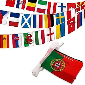 Soccer World Cup String Flag Bunting, 32 Countries Flags Banners Double-sided Polyester for World Cup, Garden, Bar, Restaurant and Party Decoration