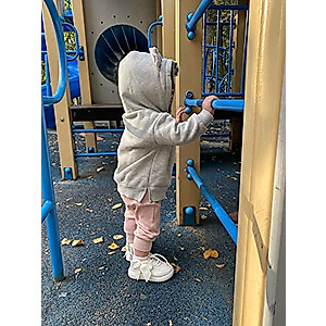 QLIPIN Unisex Baby Sweatshirt Hooded Sweatshirt Long Sleeve Sweat Top Grey