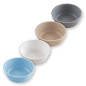 Re-Play Made in USA 12 Oz. Reusable Plastic Bowls, Pack of 4 Without Lid - Dishwasher and Microwave Safe Bowls for Snacks and Everyday Dining - Toddler Bowl Set 5.75" x 5.75" x 2", Glacier