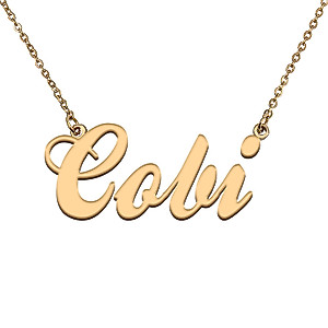 HUAN XUN Custom Personalized Gold Name Necklace in Gold Silver for Women Cobi