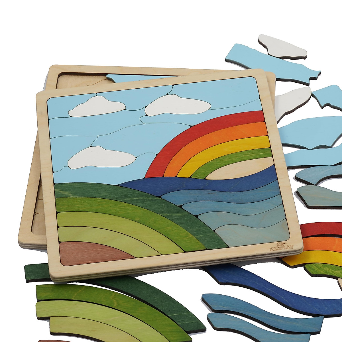 Rainbow Puzzle for Kids | 25 Pieces Wooden Jigsaw Puzzle | Learning Toy and Gift for Boys Girls Ages 3 Years and Above