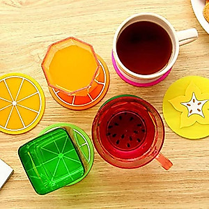 ELANE 11 Pcs Silicone Drink Coasters for Tabletop Protection Silicone Coasters for Drinks Cute Coasters for Desk,Funny Drink Coasters (Clear)