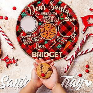 Personalized Santa Claus Wood Tray Gift - Customized Christmas Eve Wooden Santa Treat Serving Plate