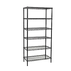 Omega 12" Deep x 30" Wide x 86" High 6 Tier Black Starter Shelving Unit