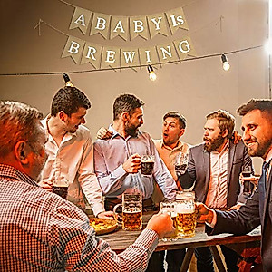 Rainlemon Jute Burlap A Baby is Brewing Banner Tea Beer Diaper Party Baby Shower Garland Decoration