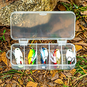 Goture Fishing Spoons Lures,Metal Spoon Trout Lures,Long Distance Casting Fishing Lures for Trout Bass Crappie Pike Saltwater and Freshwater Fishing, 5 Size Jigging Spoons with Fishing Tackle Box