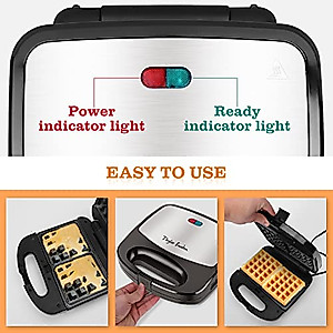 Taylor Swoden Sandwich Maker 3 in 1,Compact Waffle Maker with Removable Plates,Electric Panini Press Grill with Non-Stick Plates, LED Indicator Lights, Cool Touch Handle, Anti-Skid Feet