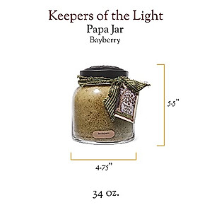 A Cheerful Giver - Bayberry - 34oz Papa Scented Candle Jar with Lid - Keepers of the Light - 155 Hours of Burn Time, Gift for Women, Green