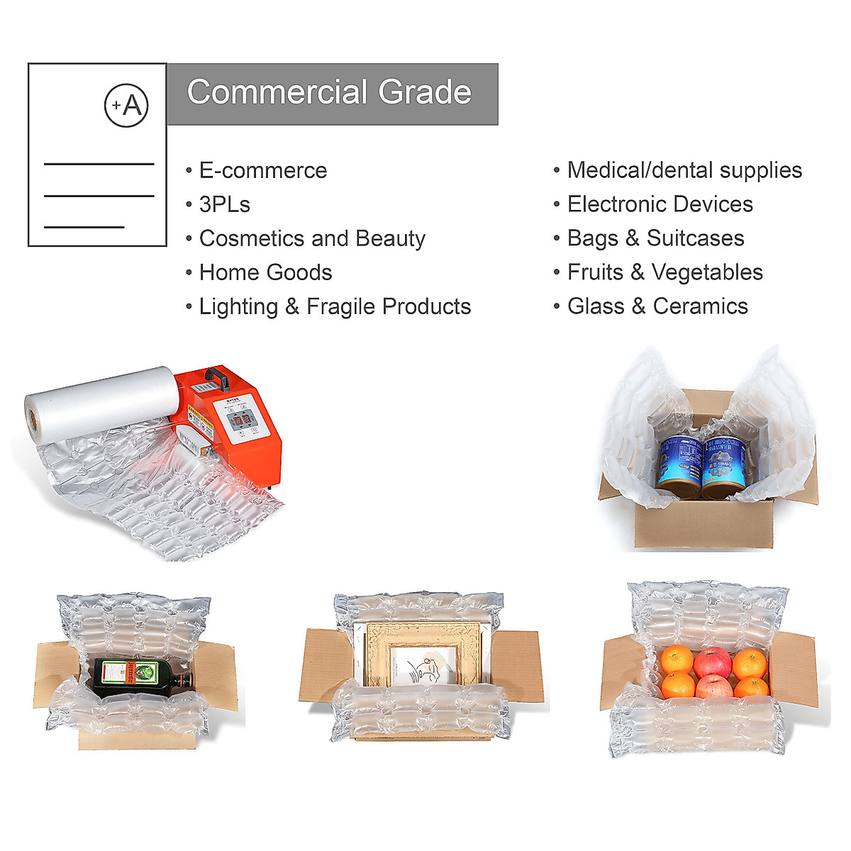 SOLTECH Inflatable Four Rows Bubble Film Cushioning Wrap Rolls,Perforated, Easy to Tear,Large Air Bubble, 15.7 Inchx984 Feet Total, Industrial, Business Bubble Supply (Perforated Line 9.84" in)