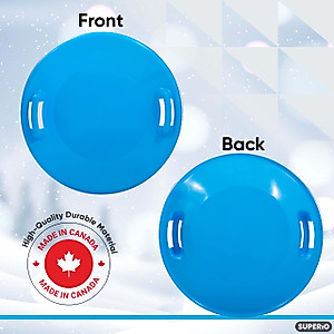 Superio Round Kids Snow Saucer Sled Blue,Red and Yellow 3 Pack Plastic Winter Sleds for Adults and Kids Outdoor Winter Fun