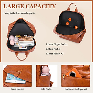 UBAYMAX PU Leather Women Backpack Casual Shoulder Bag Fashion Ladies Daypacks Travel Backpack 14 INCH Laptop Backpack