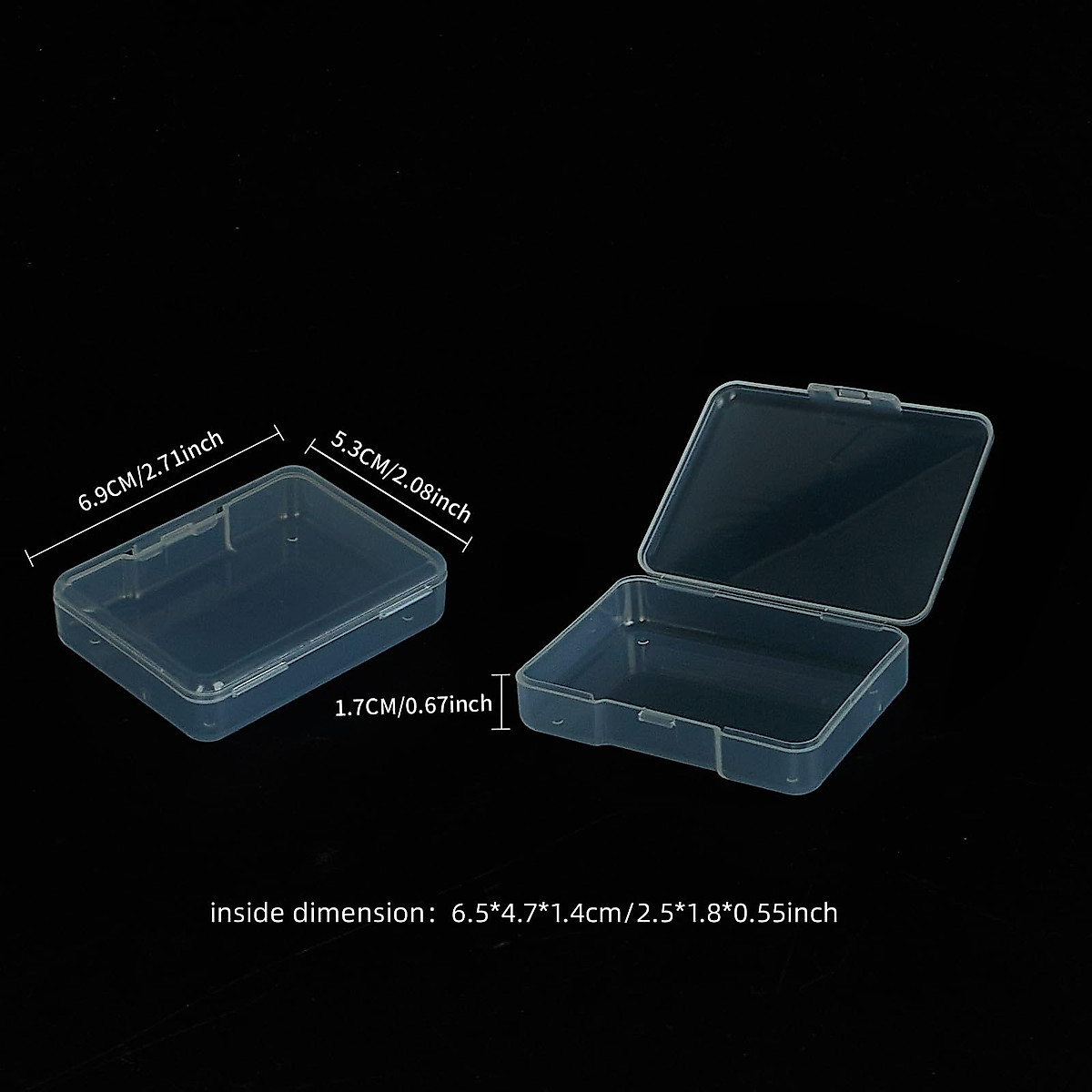 zjztian Mini Small Plastic Containers, Clear Storage Containers, Small Plastic Box,Containers Box for Collecting Small Items, Beads, Jewelry, Business Cards, parts, Crafts (2.71x2.08x0.67-24pack)