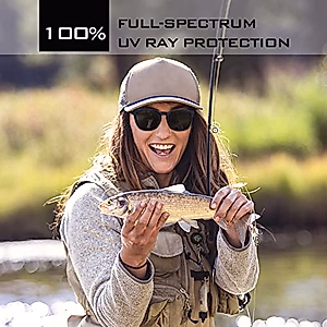 KastKing Tazlina Polarized Sport Sunglasses for Men and Women, Gloss Black Frame, Smoke Lens