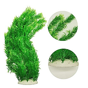 E.YOMOQGG Aquarium Artificial Plants Fish Tank Decorations Aquarium Decorations, Underwater Aquatic Plastic Grass, 21.6” Tall Fishtank Plants Ornament Large for Landscape (Green)(E)