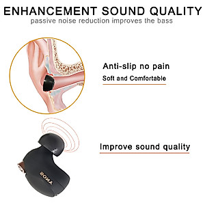 Memory Foam Ear Tips for Sony LinkBuds S/WF-C500 WF-C700N Replacement Tips for Sony Earbuds WF-1000XM4/WF-1000XM3 LinkBuds S Fit Charging Case 3 Pairs LMS Black