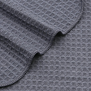 GQZLUCK Microfiber Cleaning Cloth Kitchen Dish Cloths Dish Rags, Odor Free Dish Cloths for Washing Dishes, Absorbent Waffle Weave Kitchen Washcloths 12Inch X 12Inch 7 Pack (Grey)