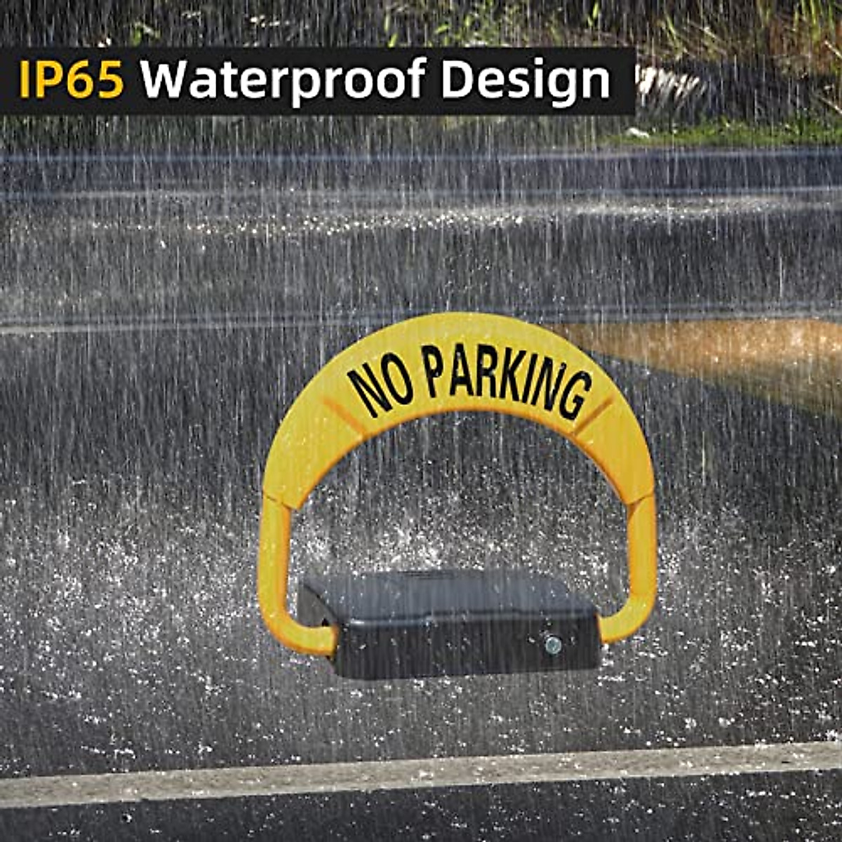 ORIENTOOLS Automatic Remote Control Parking Lock, Folding Parking Barrier Batteries Not Included, 98ft Private Car Parking Latch Space Lock Parking Blocker for Home, Business, Office & Commercial Use