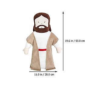 Zerodeko Plush Pillows Jesus Plush Pillow, Comfortable Throw Pillow Jesus Pattern Cushion Pillow Jesus Stuffed Doll Plushie Stuffed Jesus Plush Cushion, 19.6 Inches Kids Pillow