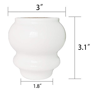 Btibpse 3'' Wooden Furniture Legs White Bun Feet Sofa, Chair, Loveseat, Ottoman, Dresser Foot Set of 4