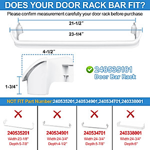 UPGRADED 240535101 Refrigerator Door Rack Replacement Retainer Bar Compatible with Frigidaire Kenmore Refrigerator Door Shelf Replacement Parts AP3214801, AH735091, FRT15HB3JW3, FFTR1513LW0 Door Rack