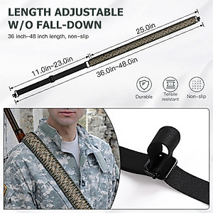 DDOUT Paracord Rifle Sling with Swivels, Two-Point Sling Quick Adjustable Length Strap for Hunting/Crossbow Sling