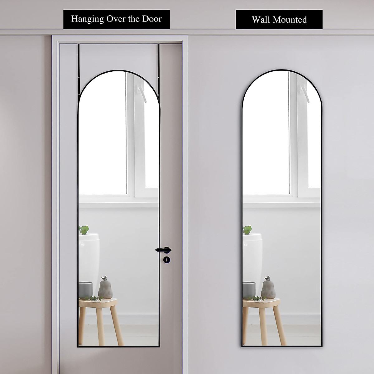 Protylctaster Full Length Mirror Wall Mounted Mirror Black and Gold Over The Door Mirror Full Length Bundle Sale