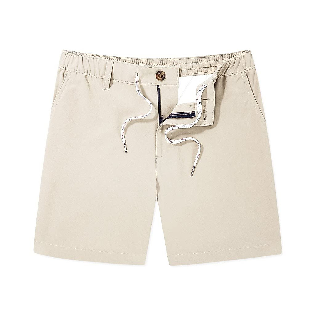 Chubbies Men's Performance Everywear Shorts 6 Inch Inseam, Water Resistant Chino Shorts, Large Khaki