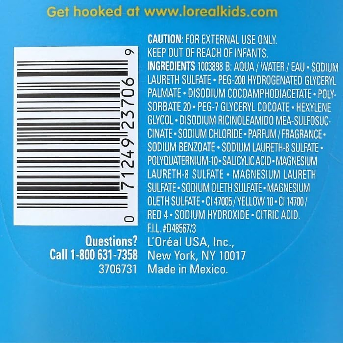 L'Oreal Paris Kids Extra Gentle 2-in-1 Shampoo, Sunny Orange Swim, Citrus, 9 Fl Oz