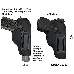 Shoulder Holster - Vertical Shoulder Holsters for Concealed Carry - Universal Under Arm Gun Holder - for Glock Sig Sauer Canik Walther Ruger Taurus Springfield Colt 1911 etc - Use Versatile IWB & OWB