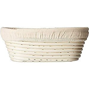 Set of 2 Oval (9.8 x 6 x 3.5 inch) Banneton Proofing Basket & Liner SUGUS HOUSE Brotform Dough Rising Rattan Handmade rattan bowl-Perfect For Artisan