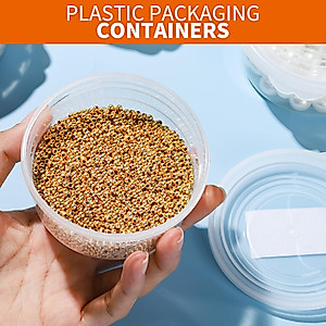 LEOBRO Packaging Containers of Plastic, 14 Pack Clear Plastic Storage Boxes, Good Sealability Storage Containers for DIY Art Craft, Jewelry, Bead Storage