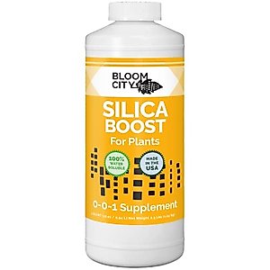 Liquid Silica Boost Fertilizer and Supplement by Bloom City, Quart (32 oz) Concentrated Makes 180 Gallons