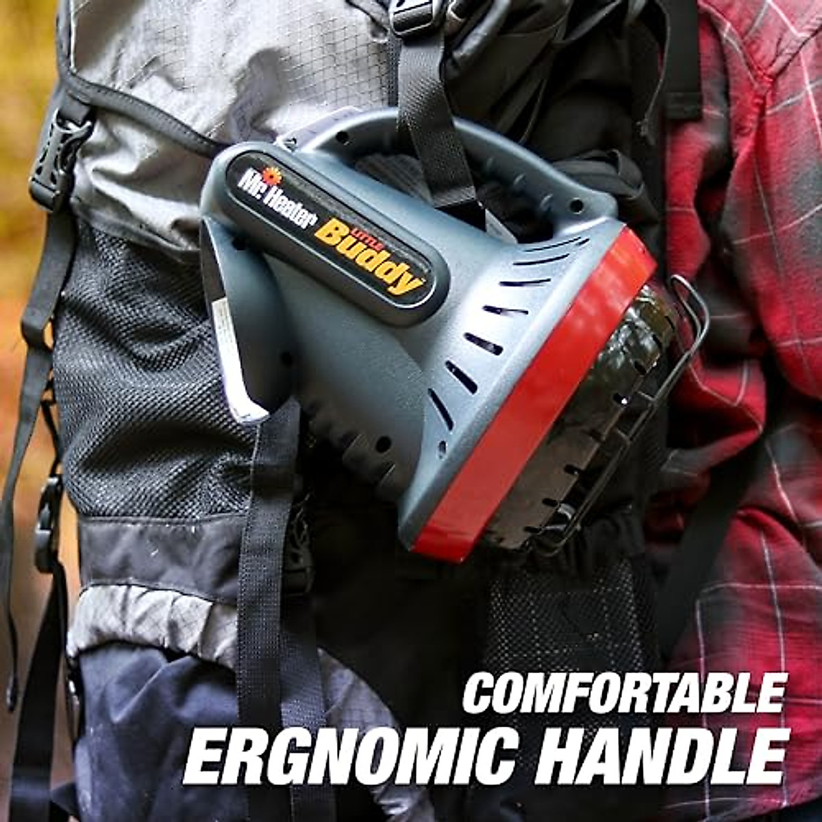 Mr. Heater F215100 MH4B Little Buddy 3800-BTU, Indoor Safe Propane Heater With ODS & Tip-Over Protection, Heating Area Up to 95 Sq. Ft - Lightweight, Medium - Black/Red