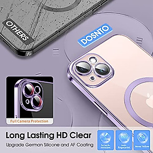 Magnetic Clear for iPhone 13 Mini Case with MagSafe [Integrated Camera Cover Glass] [Original iPhone Exterior] Silicone Cover Slim Thin [Non-Yellowing] Anti-Fingerprint Scratch Wireless Charging