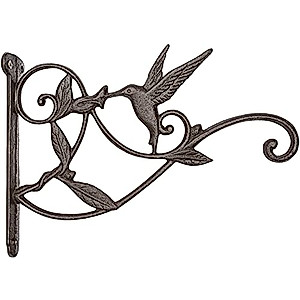 Mkono Hanging Plant Bracket Hook Iron Decorative Plant Hanger for Flower Basket Bird Feeder Wind Chime Lanterns, 1 Pack