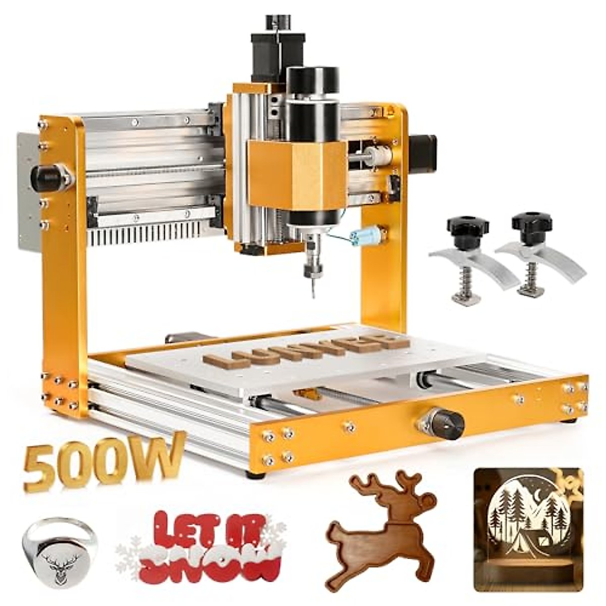 Lunyee 3018 Pro Ultra CNC Machine 500W All-Metal CNC Router Machine, Upgraded 3 Axis Engraver Machine Limit Switches & Emergency-Stop with GRBL Offline Control for Metal, Wood, Acrylic, PCB MDF